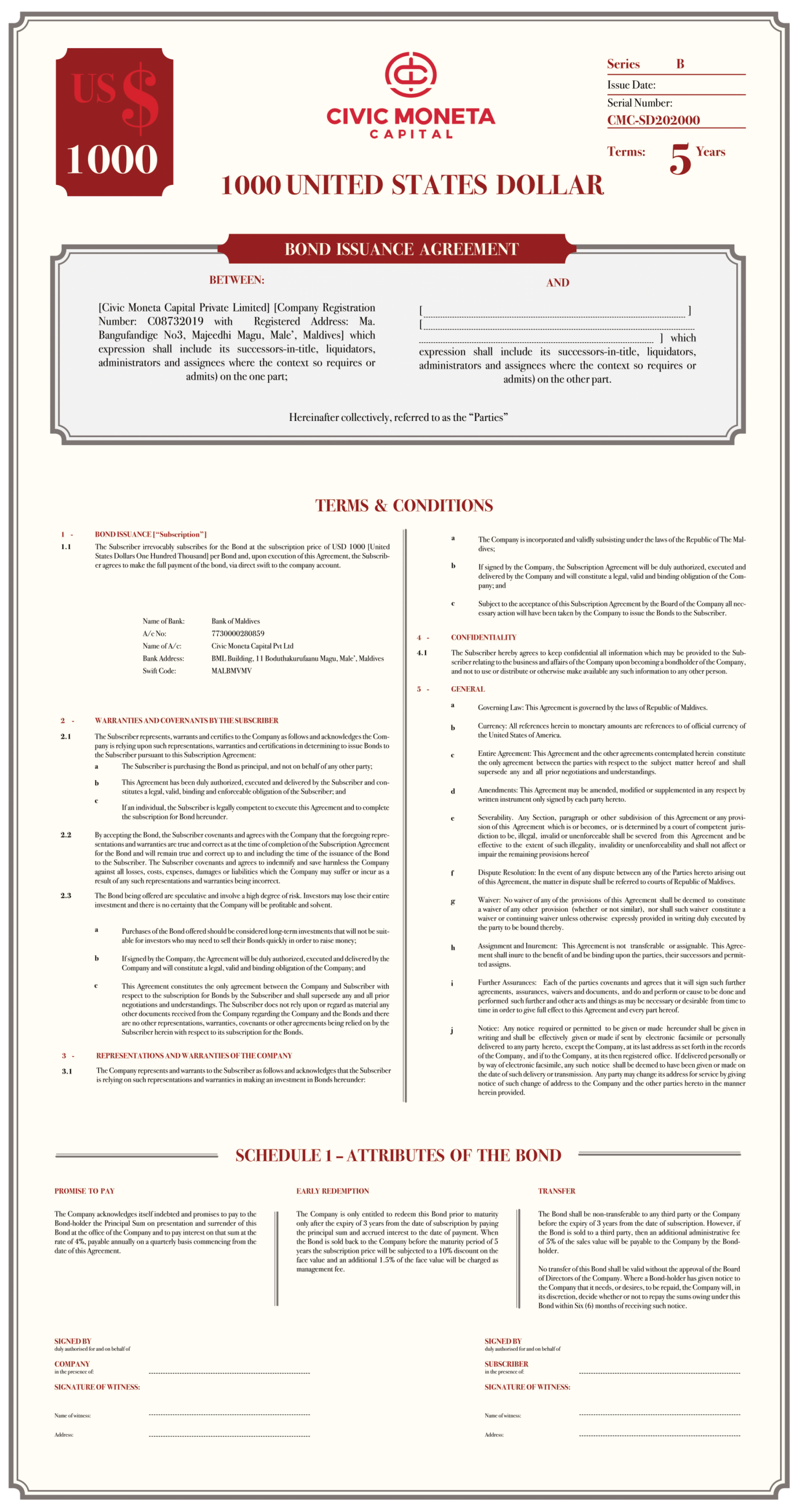 Bond Cert – Civic Asset Management
